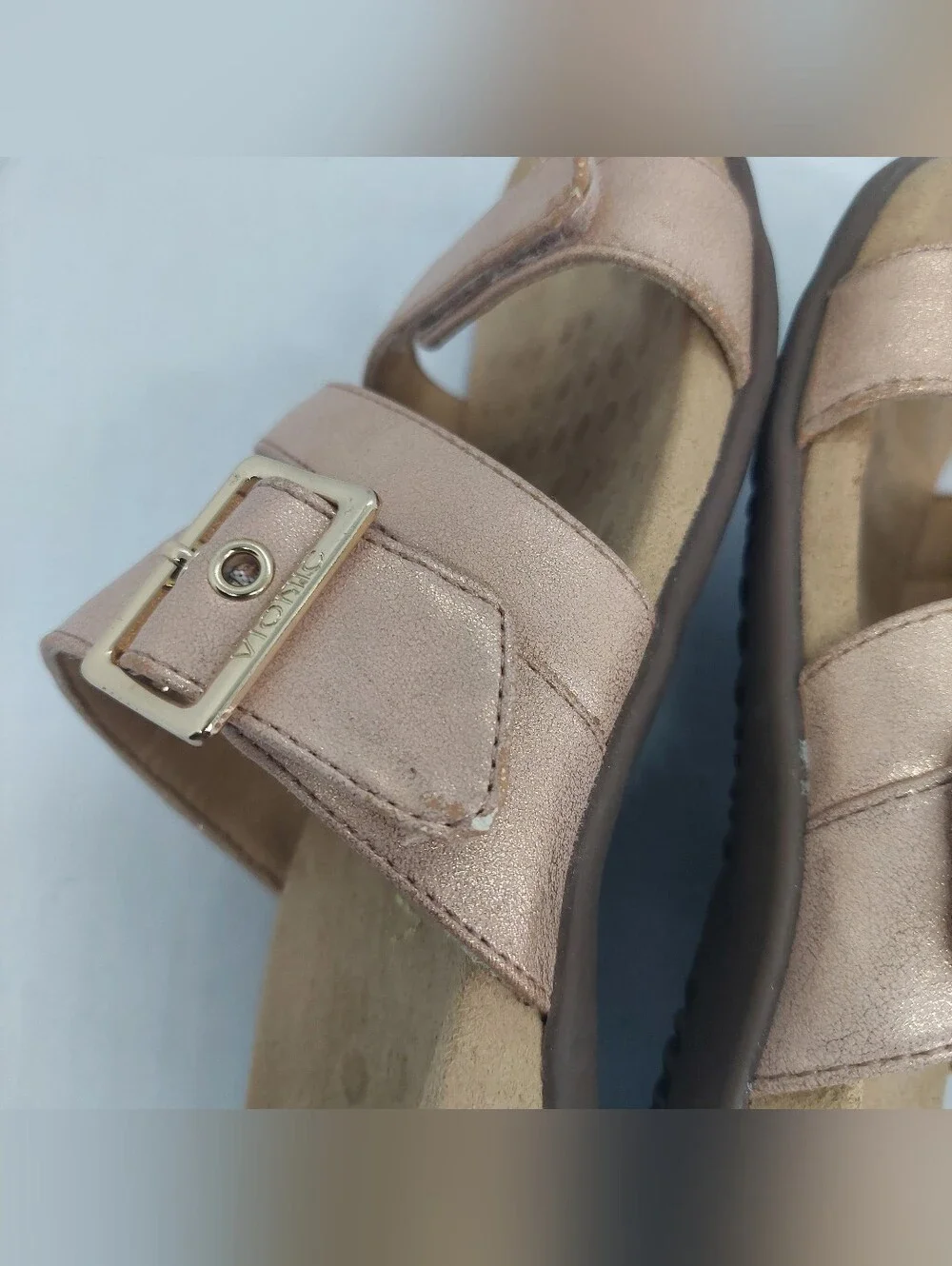 Vionic | Shoes | Vionic Skylar Slide Sandals Womens Sz 7 Pink Metallic ...